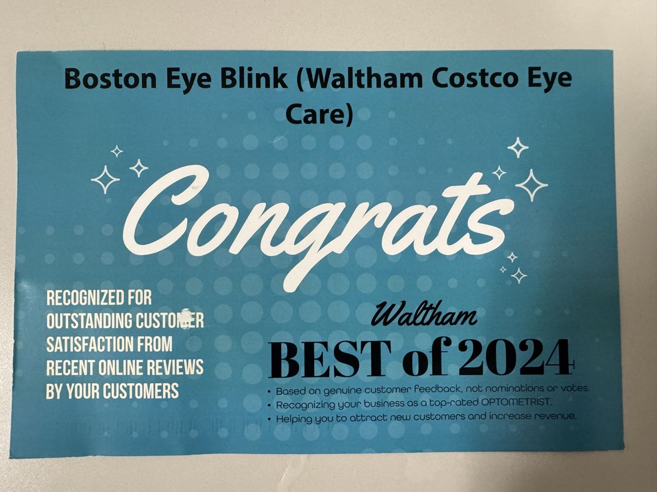 Best Optometry Clinic of 2024 in Waltham MA – Boston Eye Blink